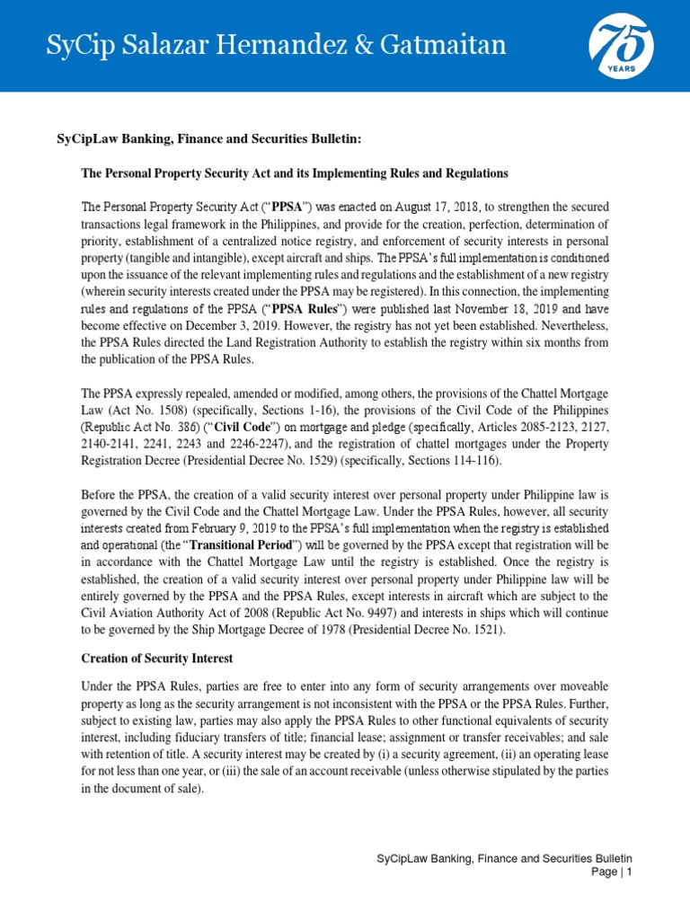 PPSA and PPSA Rules PDF | PDF | Security Interest | Business Law