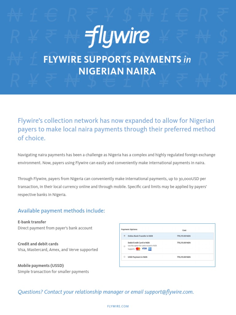 Flywire Supports Payments in Nigerian Naira | PDF