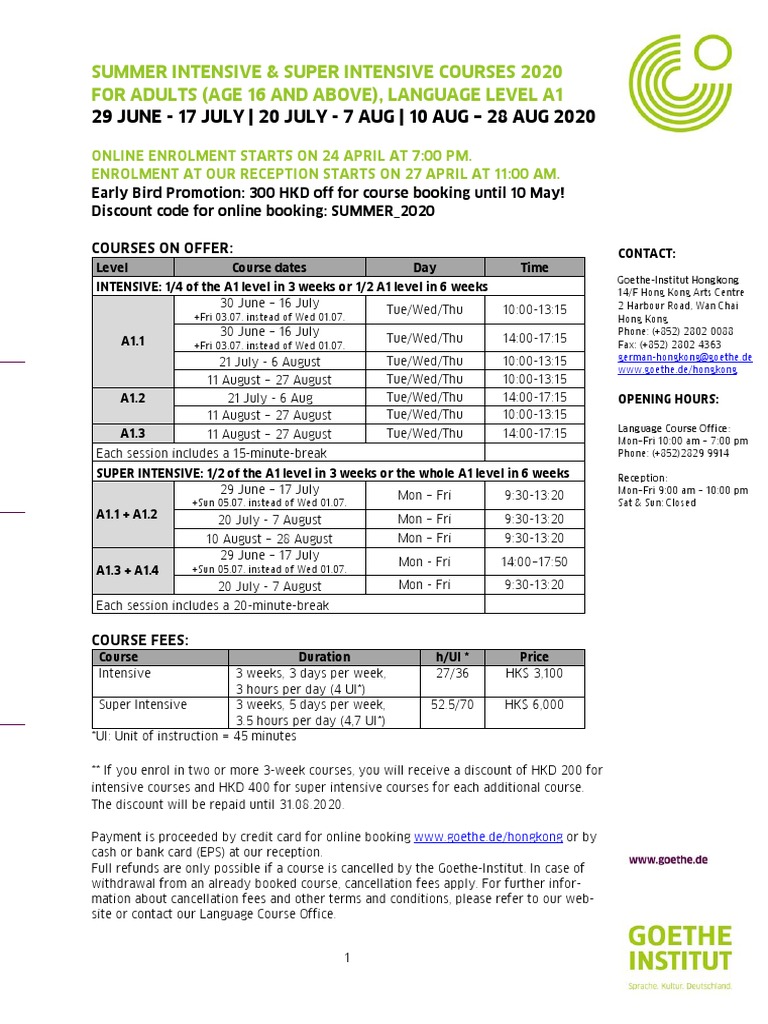 A1 Adults 16 Summer Intensive Courses | PDF | Business