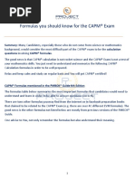 Capm Formula Cheat Sheet | PDF