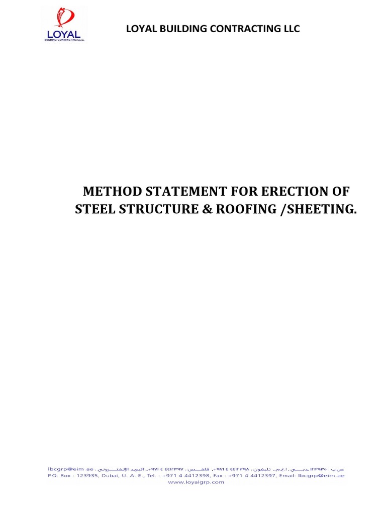 Erection Method Statement | PDF | Screw | Crane (Machine)