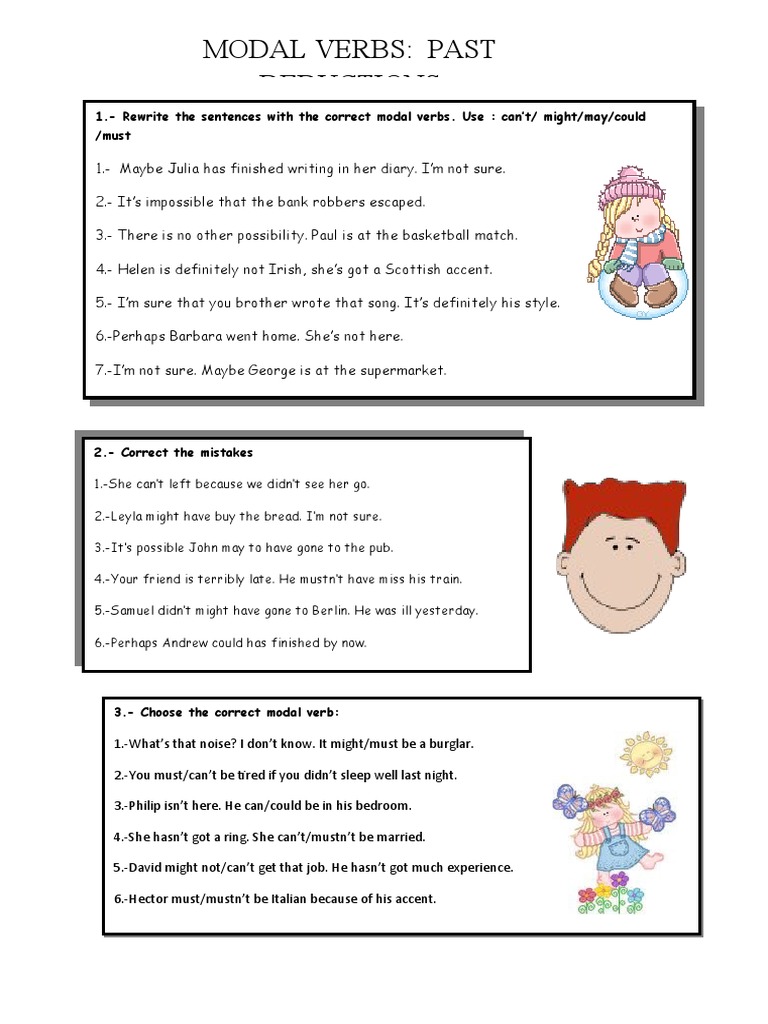 Modal Verbs: Past Deductions - A Document Exploring the Correct Usage ...