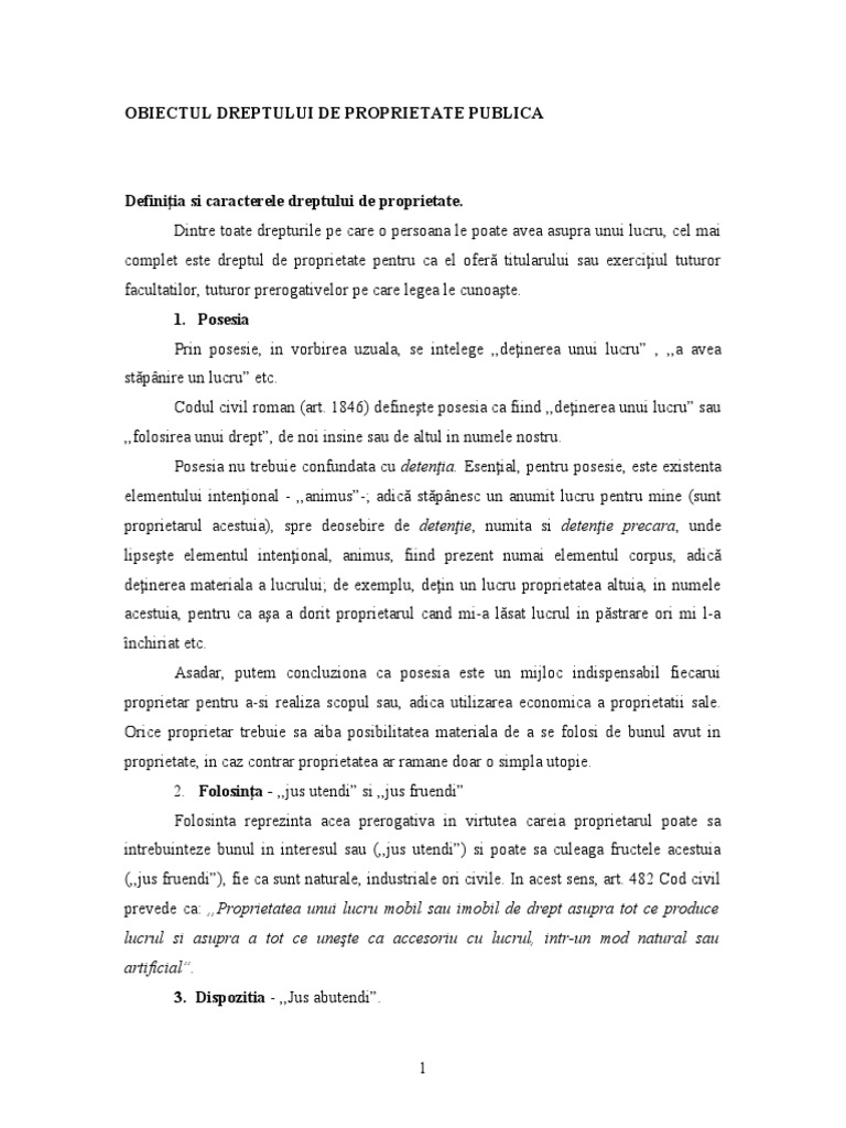 Obiectul Dreptului de Proprietate Publica | PDF