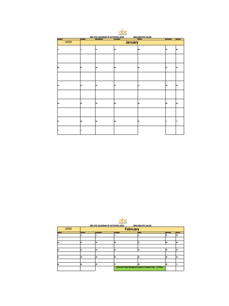 2020 EBK CPD Activities Calendar | PDF | Public Sphere | Policy