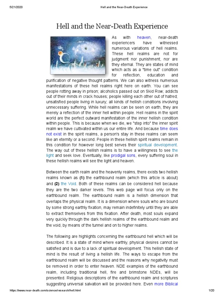 Hell and The Near-Death Experience | PDF | Hell | Afterlife