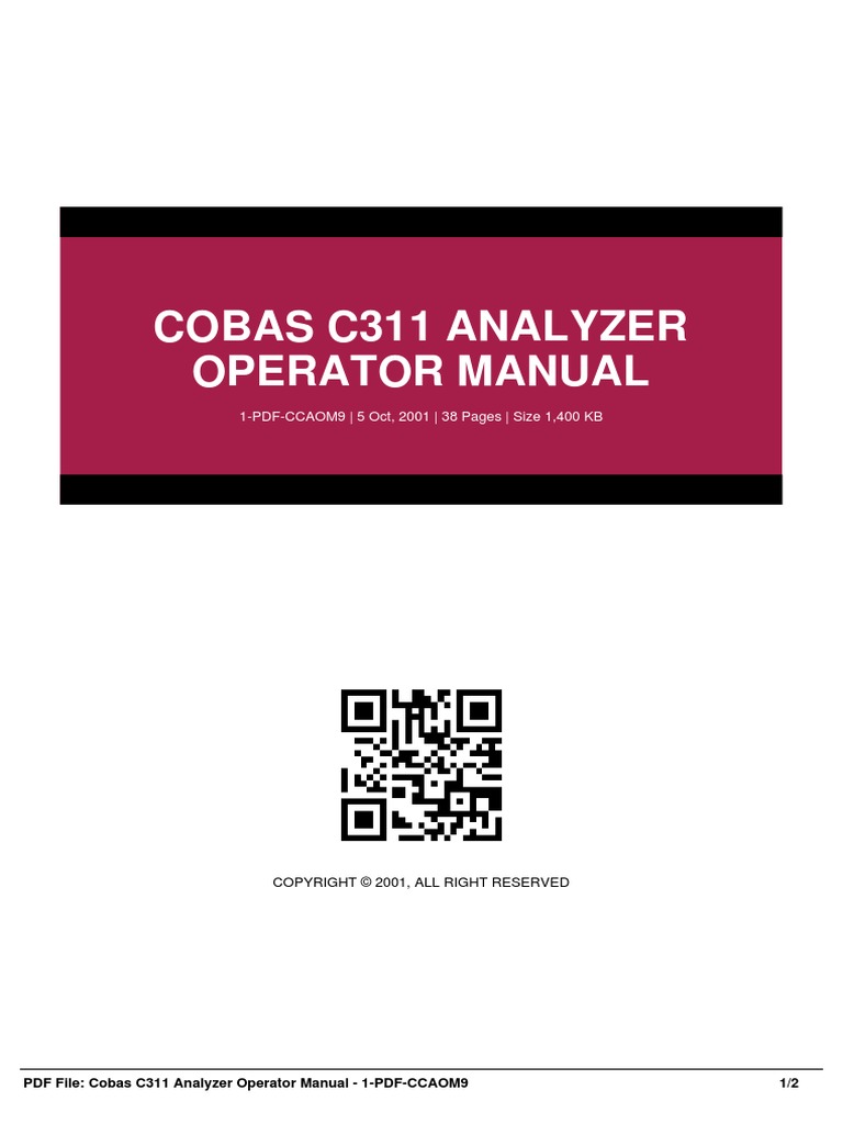 Cobas C311 Analyzer Operator Manual PDF | PDF | Computers