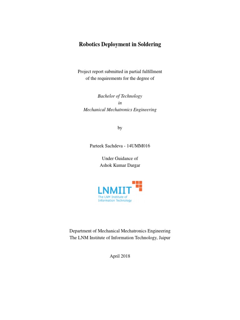 BTP Report Parteek | Download Free PDF | Soldering | Printed Circuit Board