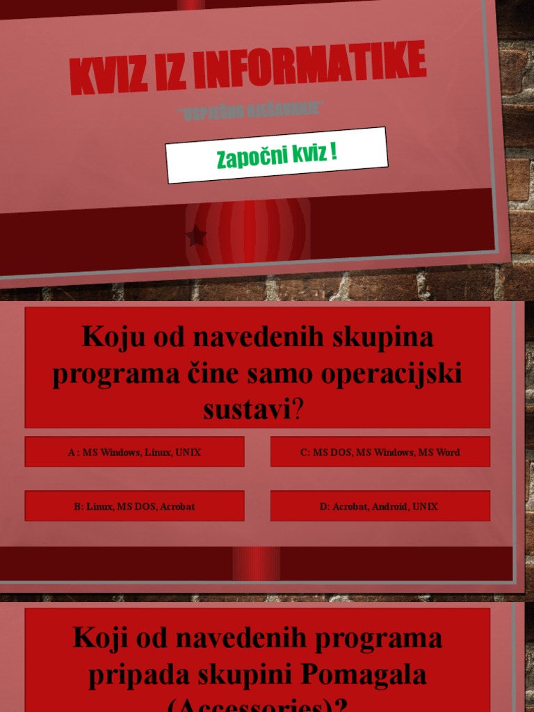 Powerpoint Kviz Stipe Markov | PDF