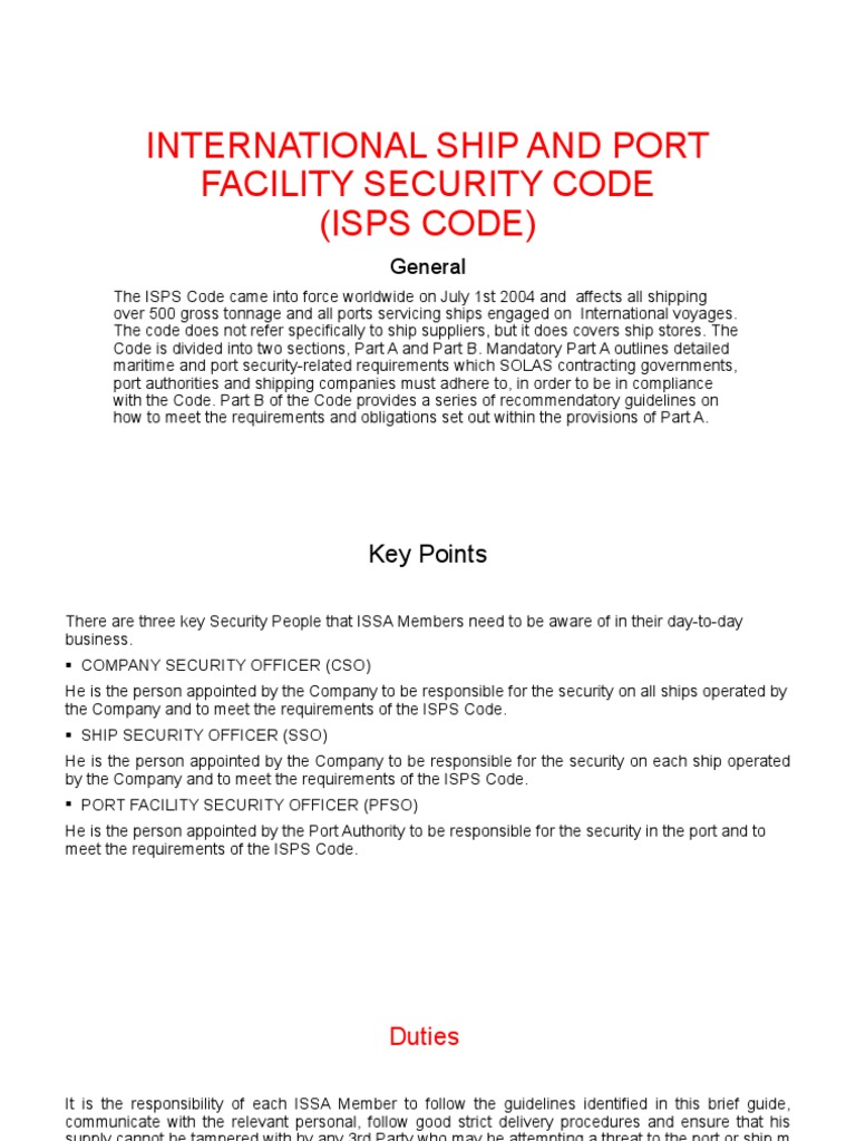 ISPS Code: Key Requirements for Ship and Port Security | PDF | Security ...