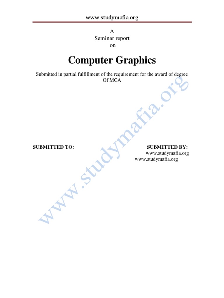 MCA Computer Graphics Report | Download Free PDF | Computer Graphics ...