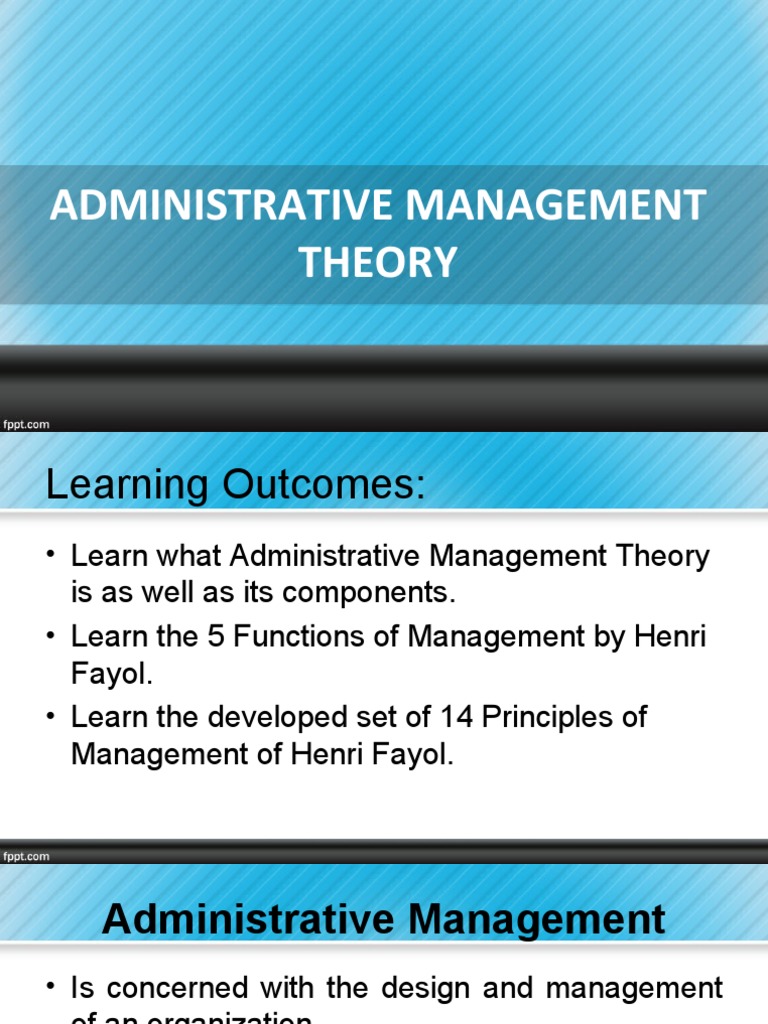Administrative Management Theory: Fayol's 5 Functions and 14 Principles ...