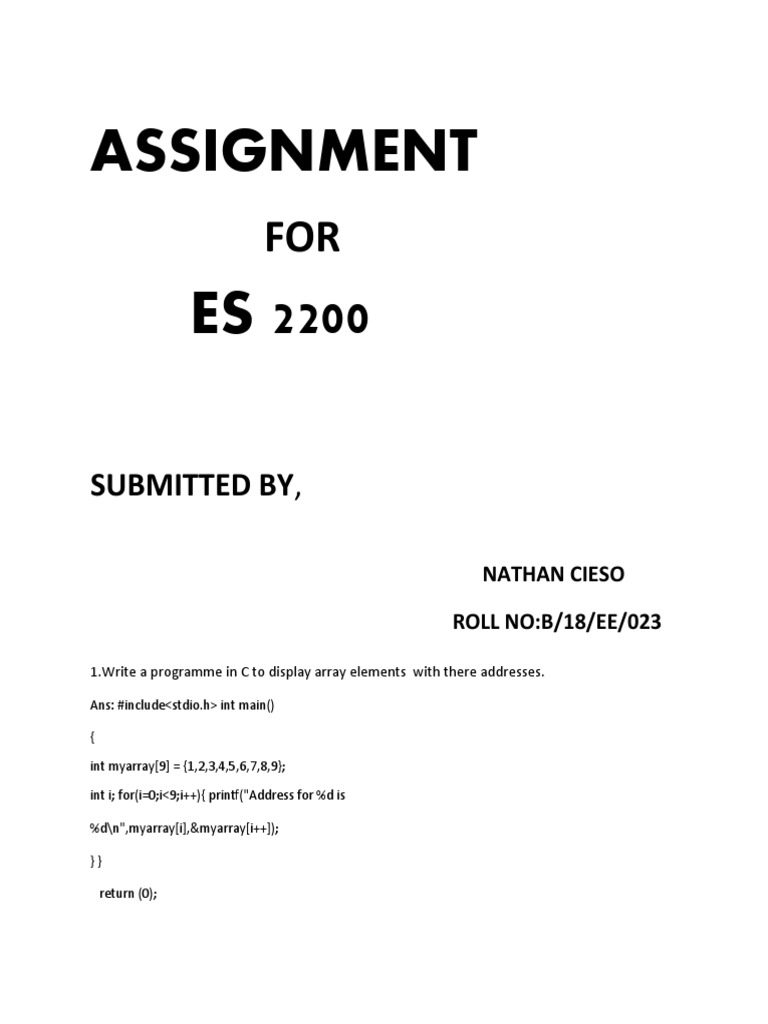 Assignment ES 2200: Submitted By | PDF | Computer Data Storage | Compact Disc