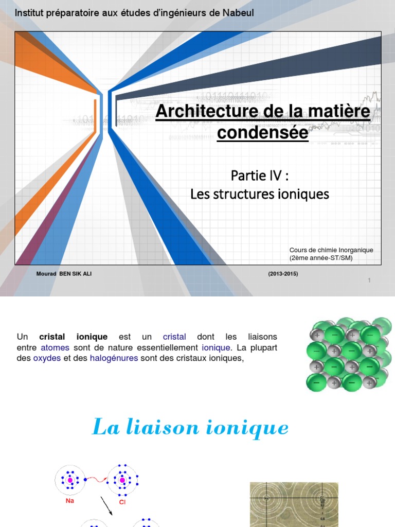 Les Structures Ioniques | PDF | Liaison ionique | Liaison chimique