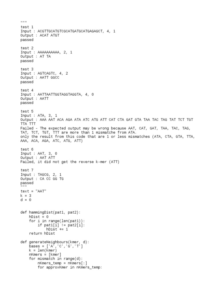 Frequent Words With Mismatches&Reverse Complements | PDF | Nature