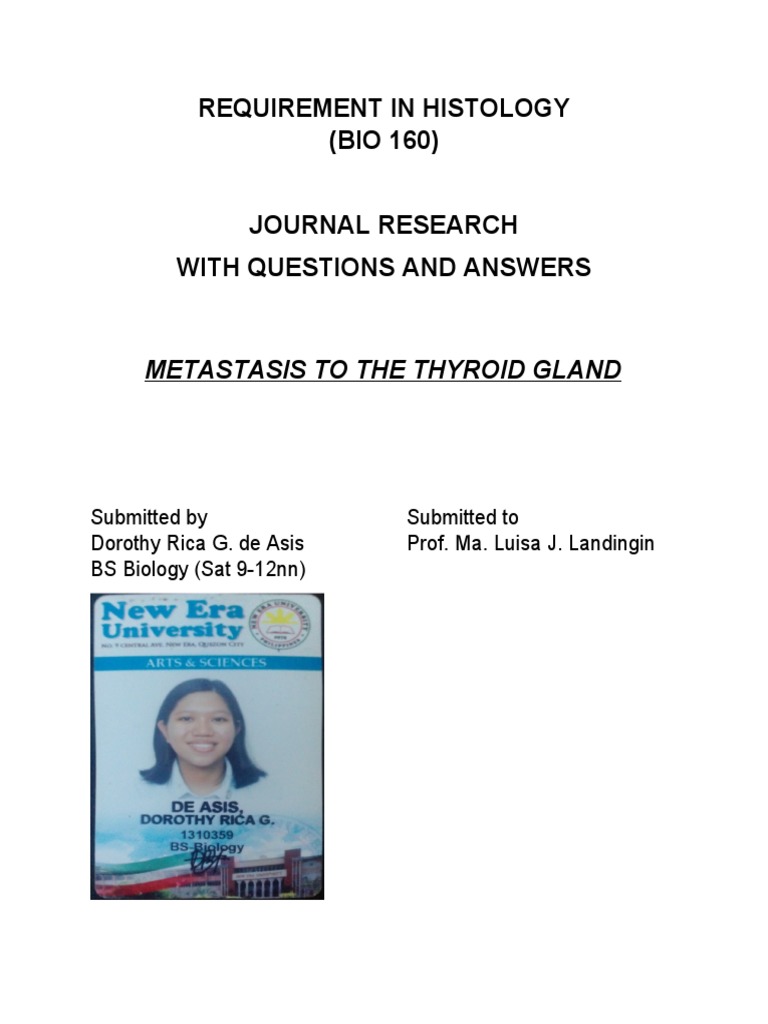 Histology Cover Page | PDF