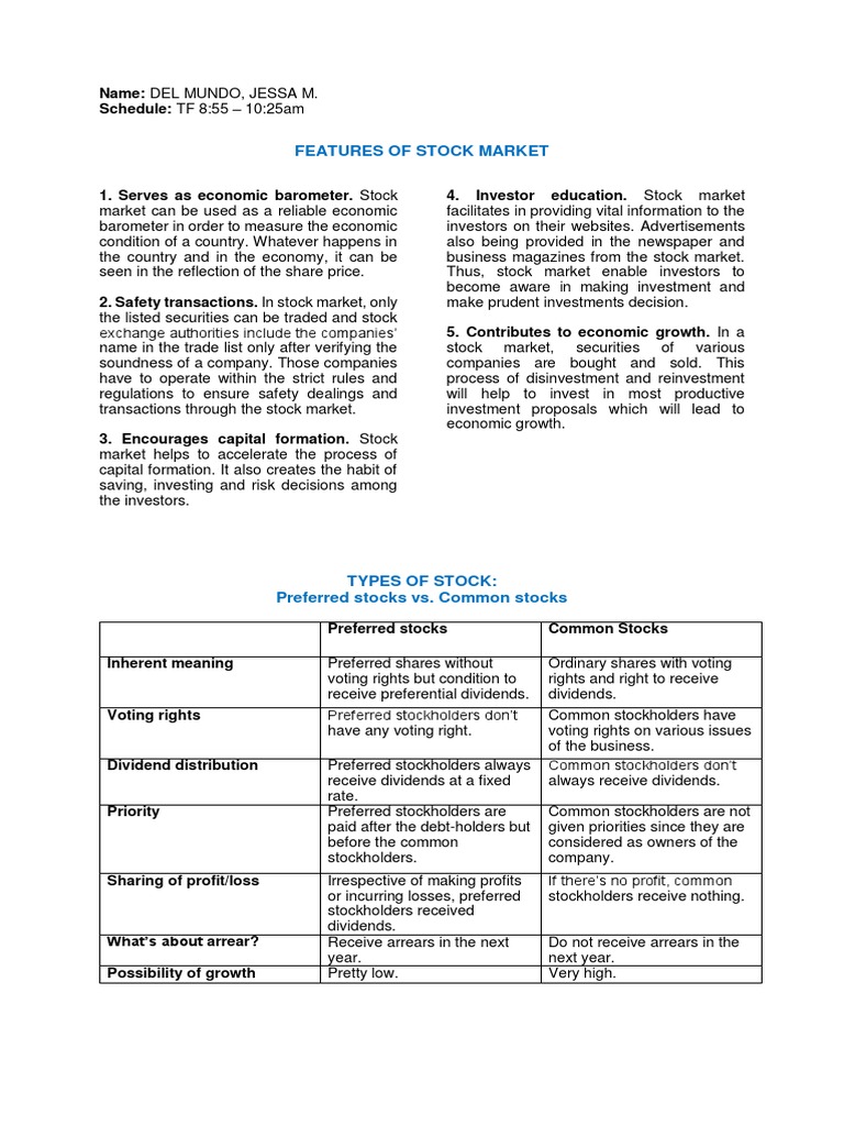 DEL Stock Market HANDOUT and NEWS | PDF | Market Trend | Stocks
