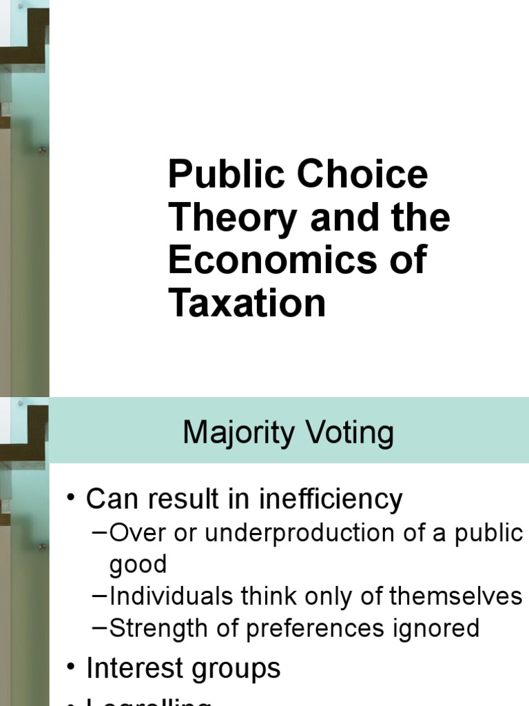 Public Choice Theory and The Economics of Taxation | PDF | Tax ...