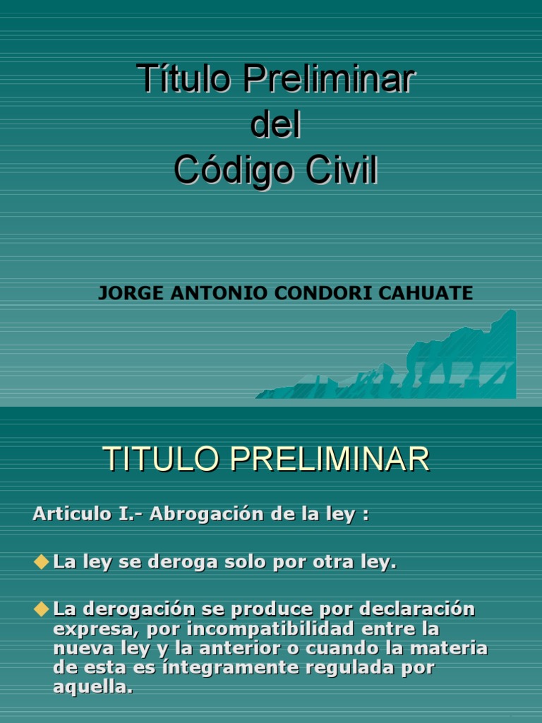 Título Preliminar Del Código Civil | PDF | Legislación | Juez