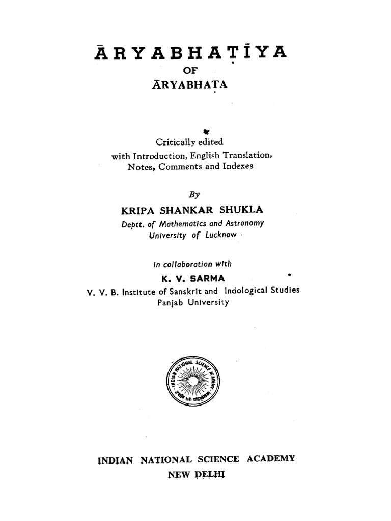 Book of Aryabhatta v1 1976 PDF | PDF