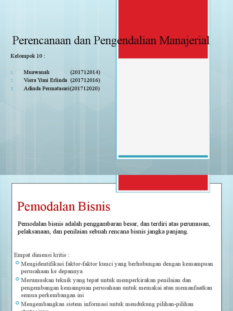Perencanaan Dan Pengendalian Manajerial Pdf
