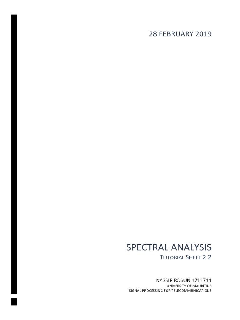 Spectral Analysis | PDF | Discrete Fourier Transform | Spectral Density