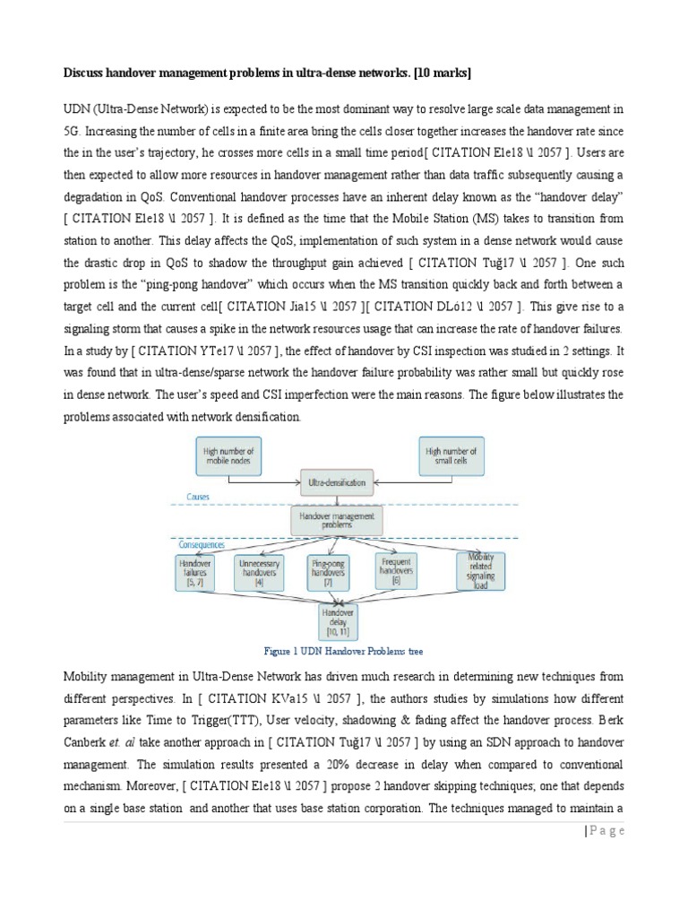 Discuss Handover Management Problems in Ultra-Dense Networks. (10 Marks) | PDF | Quality Of ...