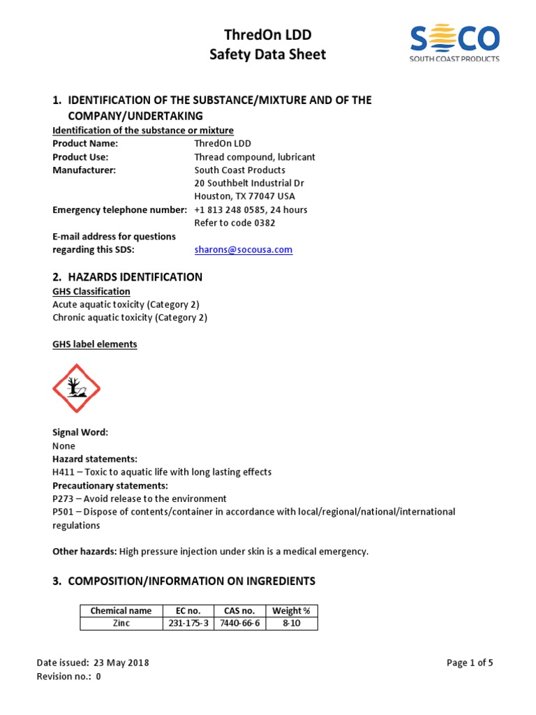 0382 LDD GHS | PDF | Dangerous Goods | Toxicity