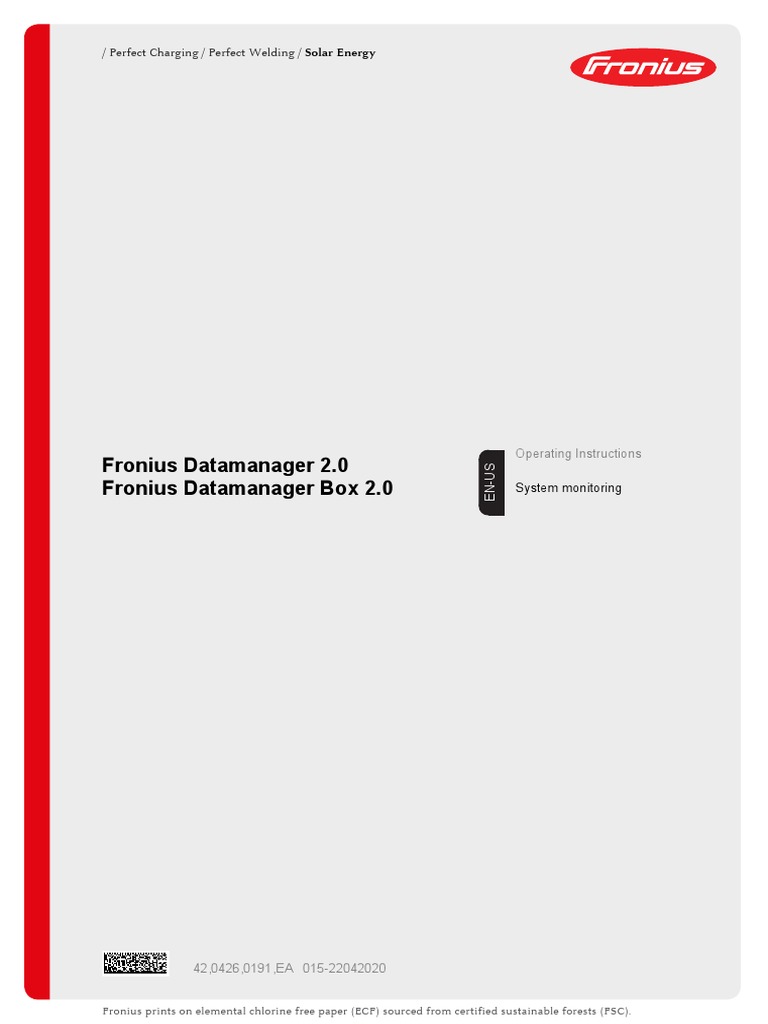 Fronius Datamanager 2.0 | PDF | Electromagnetic Interference | World ...