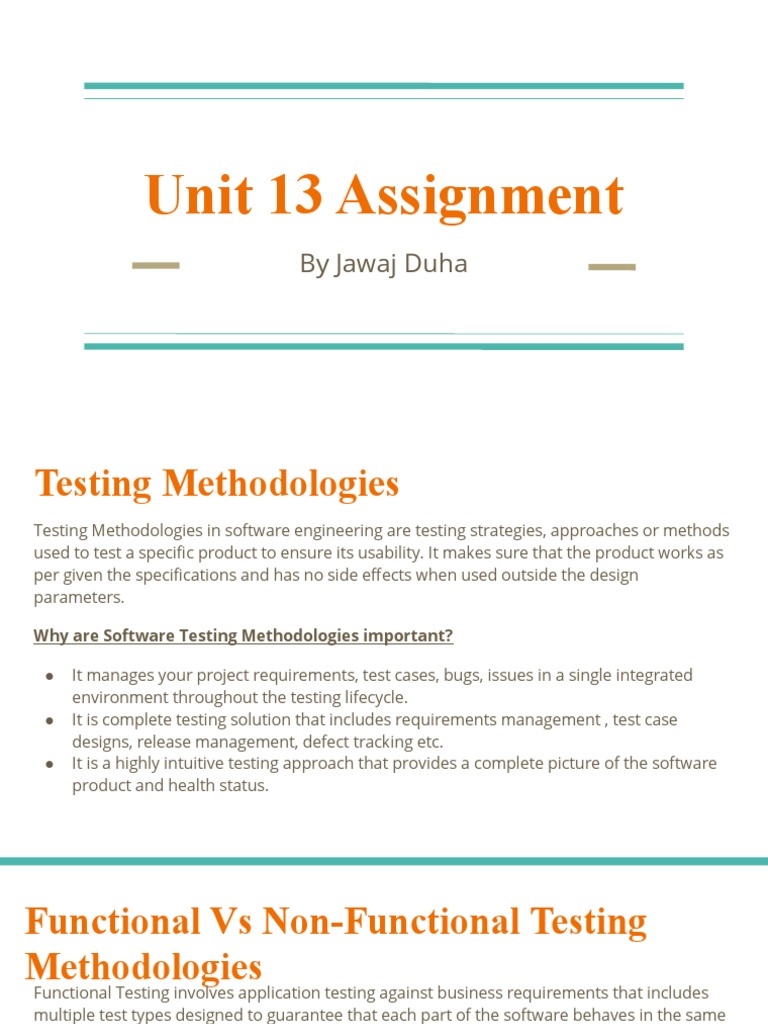Unit 13 Software Testing Assignment Part A | PDF | Software Testing ...