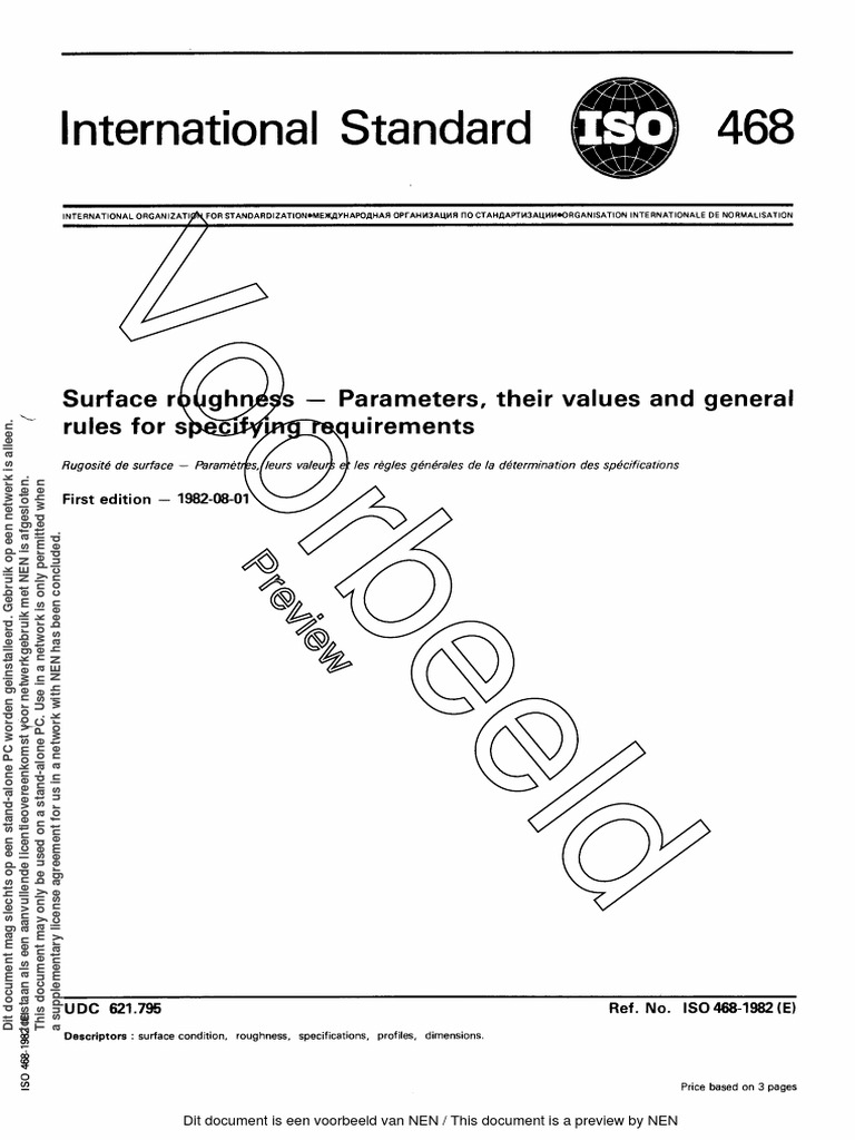 ISO 468 Norma Rugosidad Superficial PDF | PDF | Surface Roughness | Mean