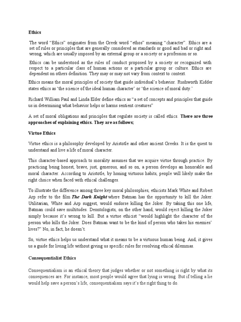 Consequentialist Ethics | PDF | Virtue Ethics | Utilitarianism
