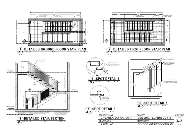 Stair Details by 0631 - DAGANTA | PDF | Stairs | Architectural Design