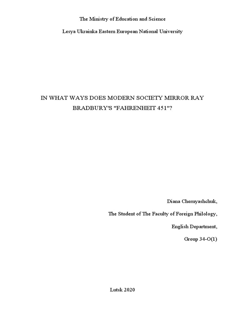 Students' Reflections on "Fahrenheit 451" | PDF