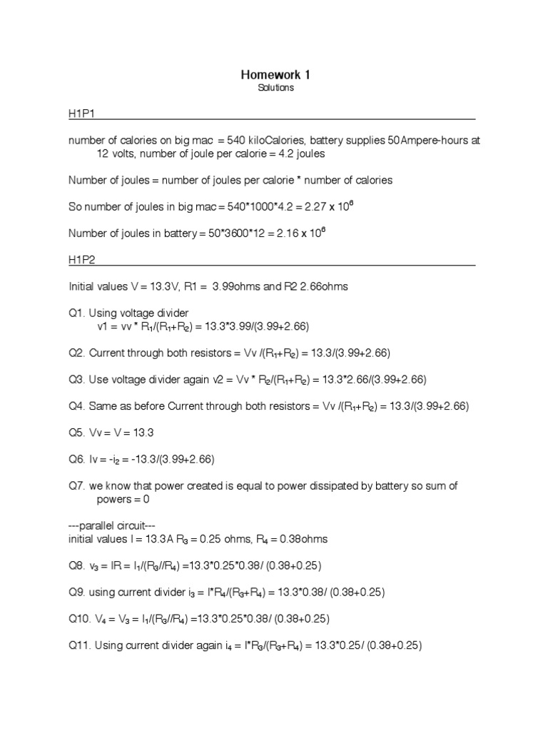 Homework 1: Solutions | PDF