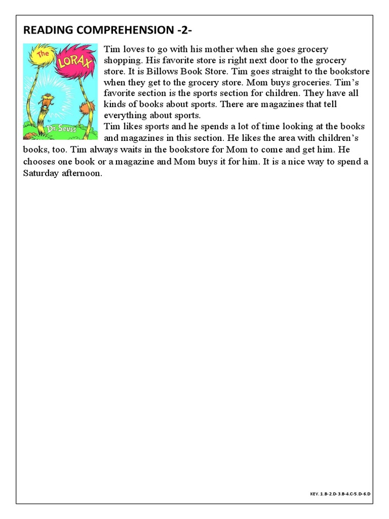 Reading Comprehension For Beginner and Elementary Reading Comprehension ...