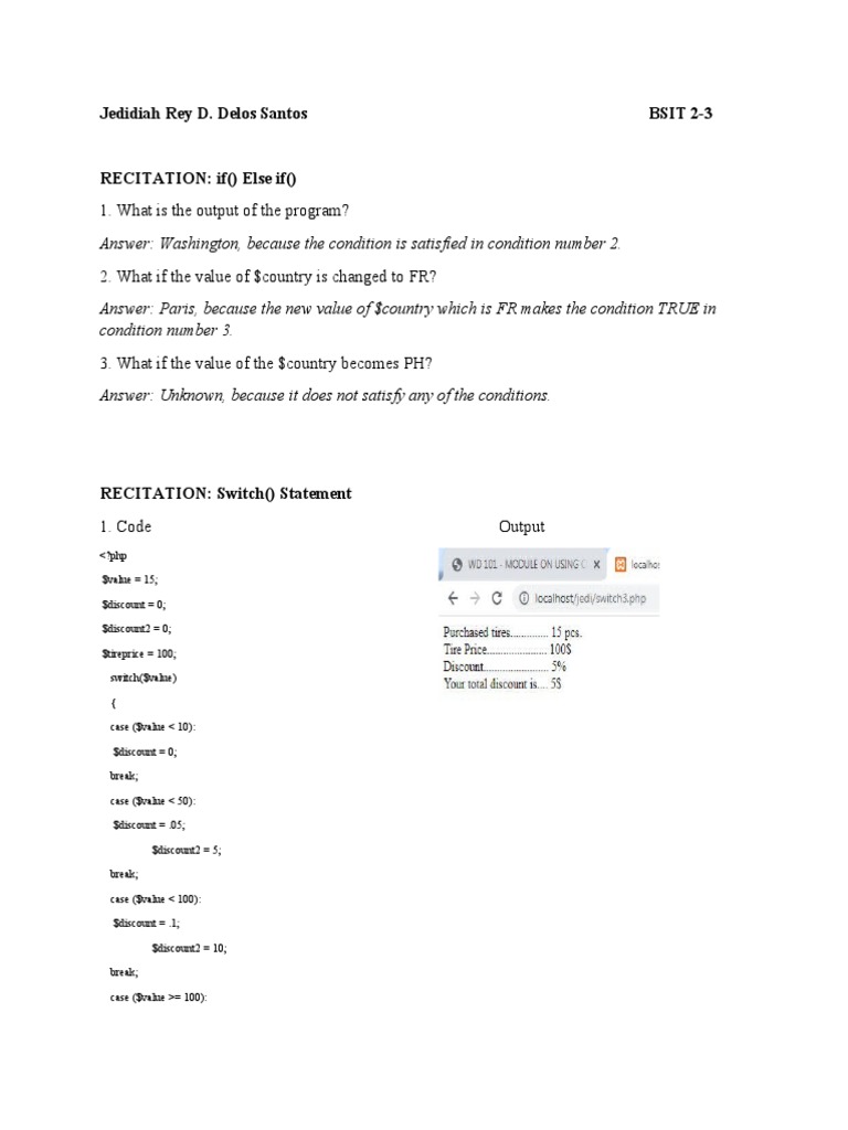 PHP Conditional Statements Guide | PDF | Teaching Methods & Materials | Computers