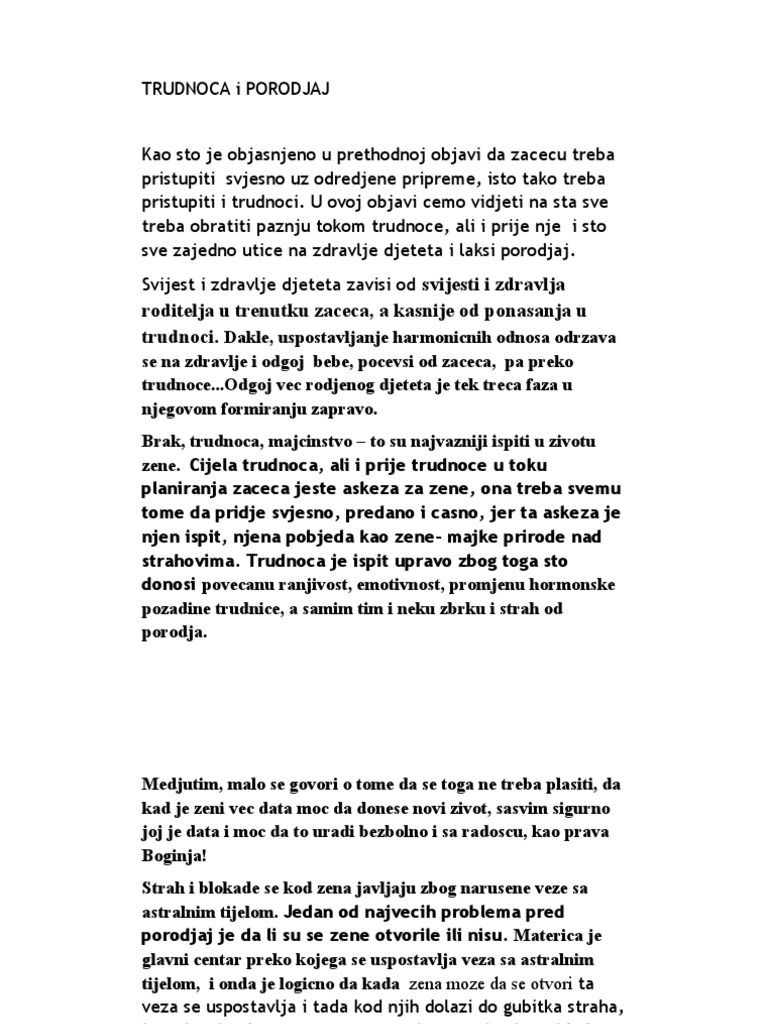 TRUDNOCA I PORODJAJ | PDF