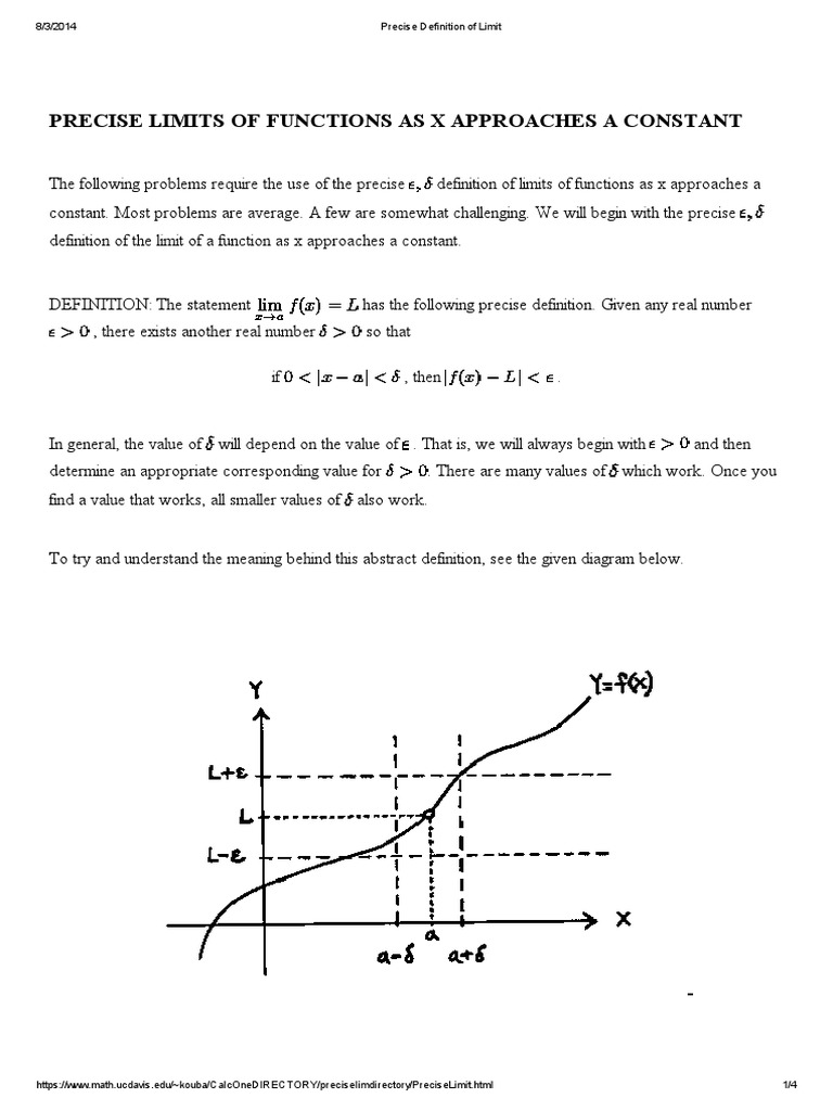 Precise Definition Of Limit Pdf