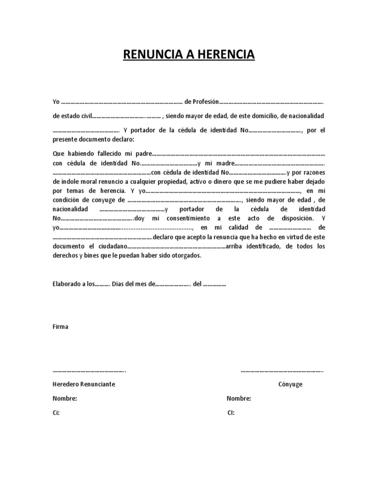 Renuncia A Herencia | PDF