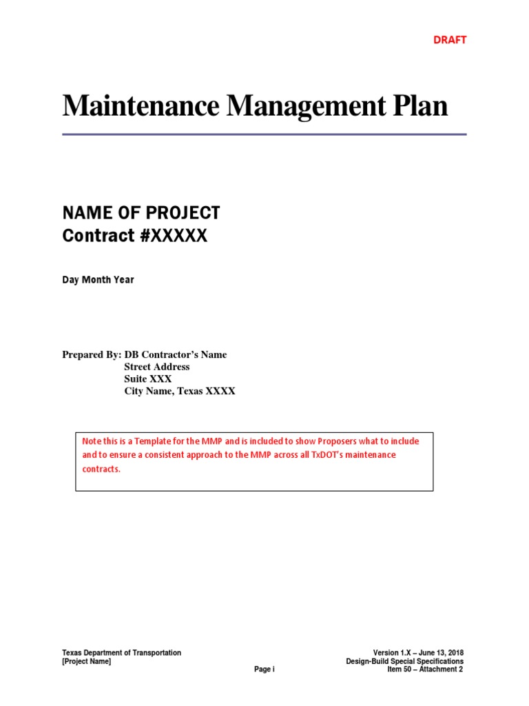 Texas DOT Maintenance Management Plan | PDF | Dangerous Goods ...