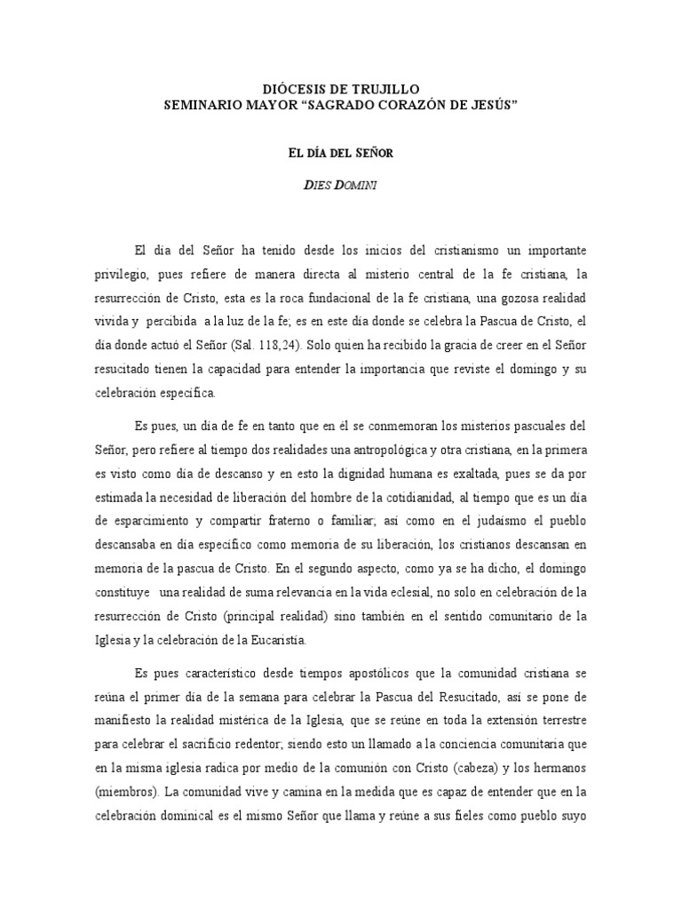 Dies Domini | PDF | eucaristía | Pascua de Resurrección