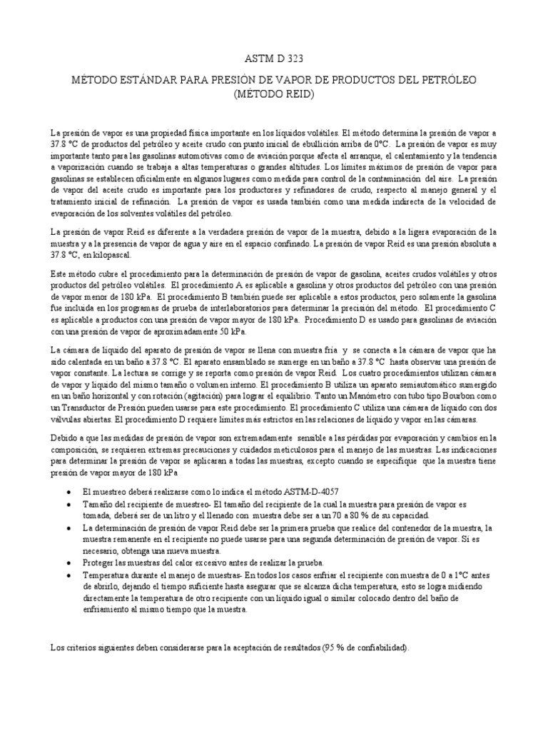 Astm D323 | PDF | Presión | Medida de presión