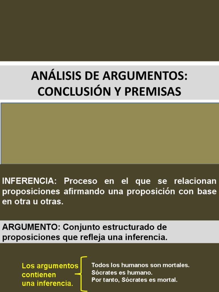 1 - Análisis de Argumentos - Conclusión y Premisas - 1 | PDF ...