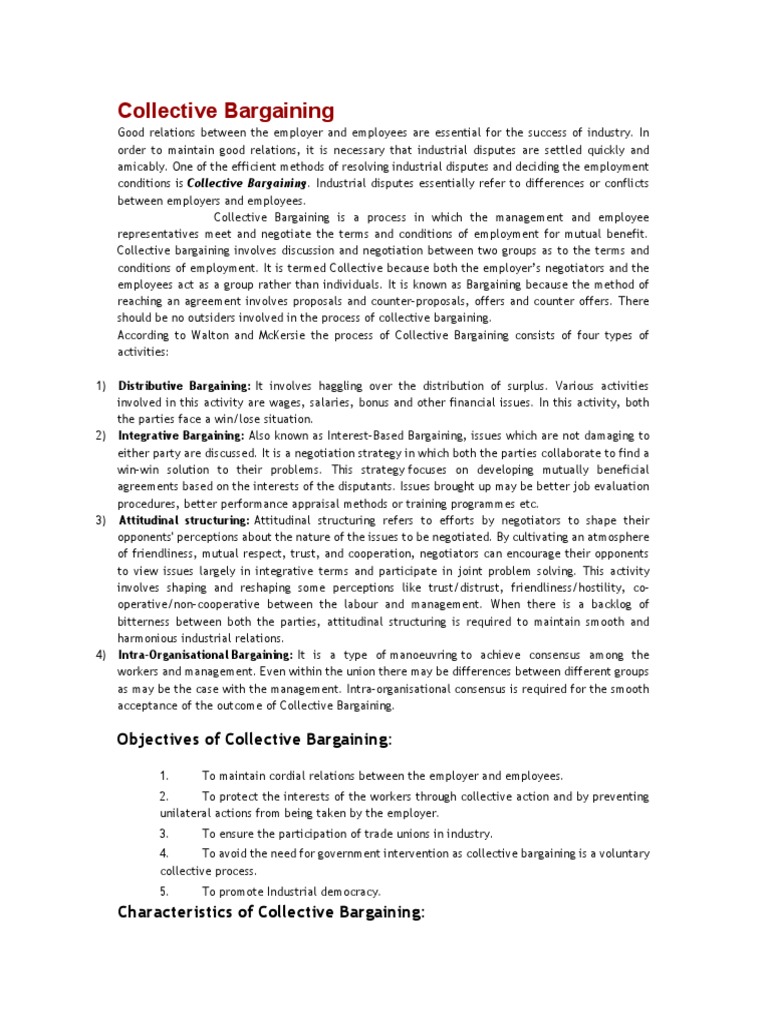 Collective Agreement | PDF | Bargaining | Negotiation