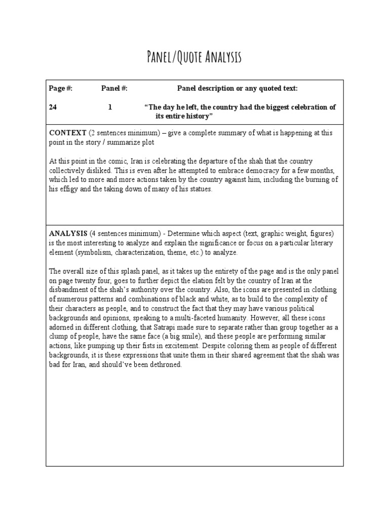 Annalise Steinmann - Persepolis Panel Analysis 5-8 | PDF | Fundamentalism | Iran