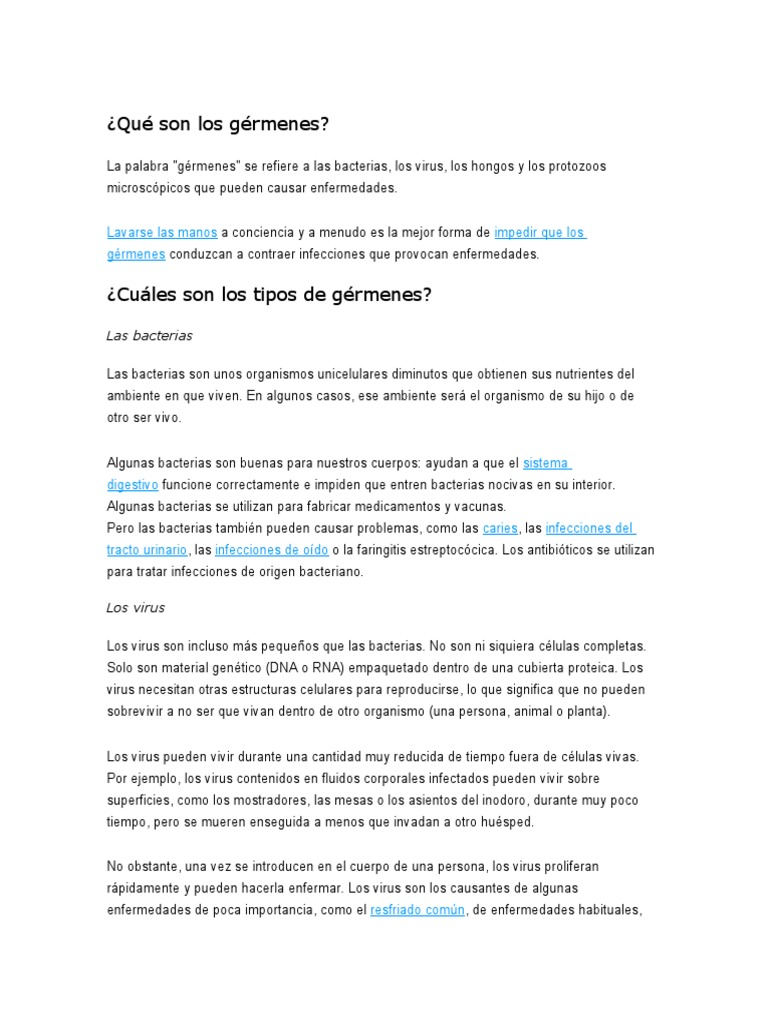 Tipos de gérmenes y su impacto | PDF | Virus | Las bacterias