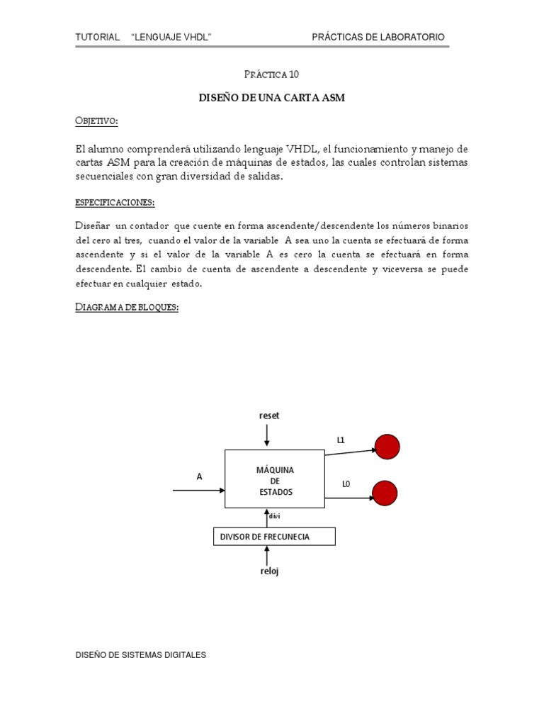 Diseño de Carta ASM en VHDL | PDF | Vhdl | Ingeniería de Sistemas