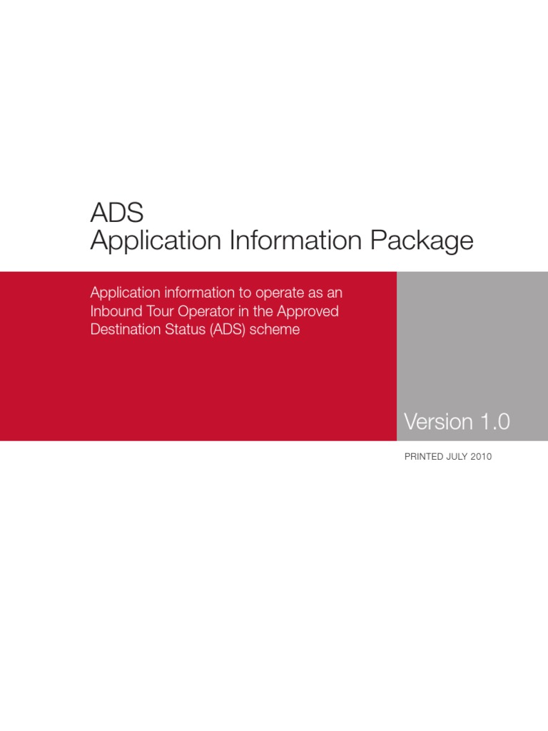 Application Information Pack | PDF | Australia | Tourism