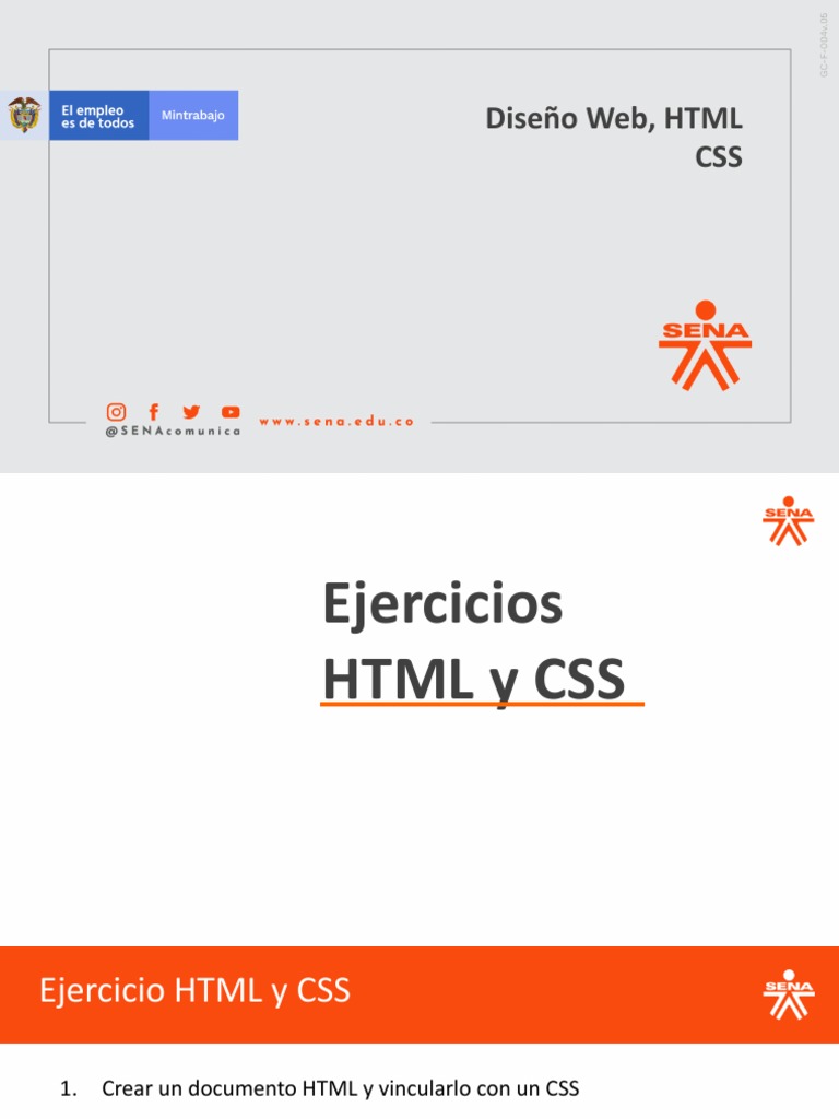 Ejercicios HTML y CSS | PDF | Hojas de estilo en cascada | HTML