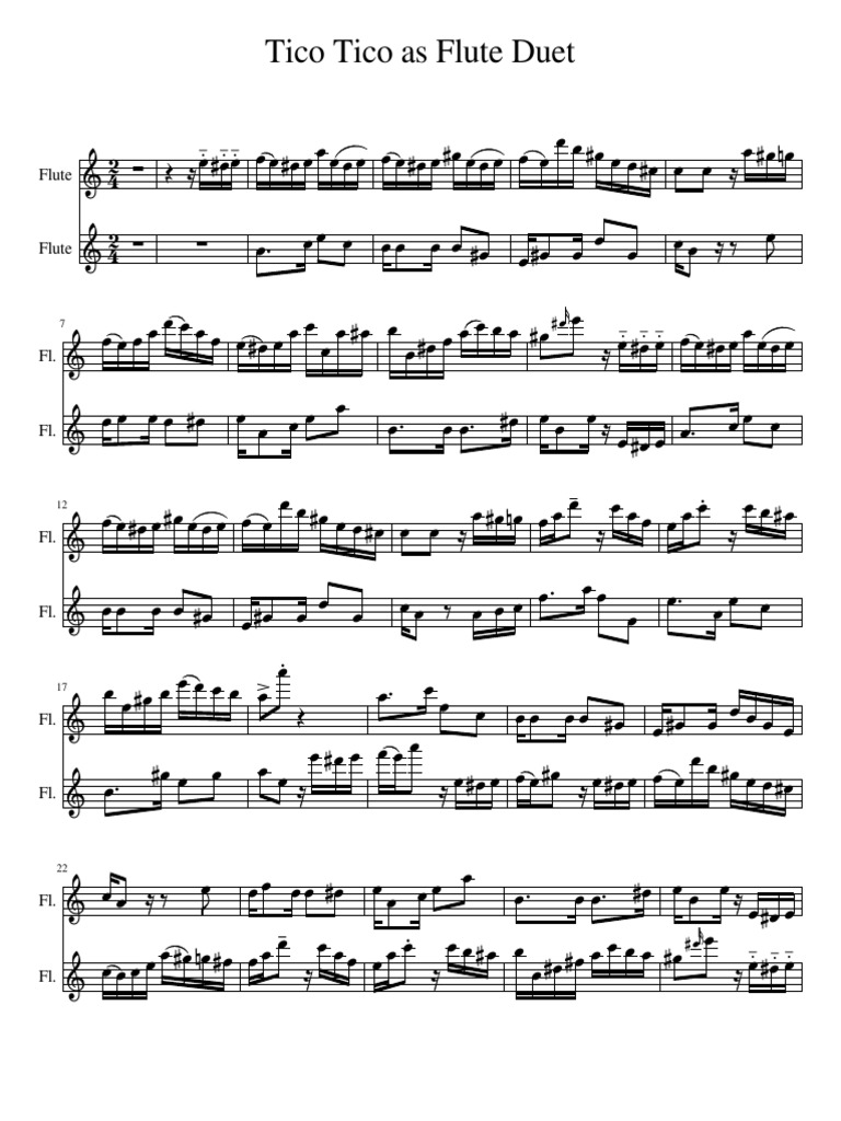 Tico Tico As Flute Duet | PDF